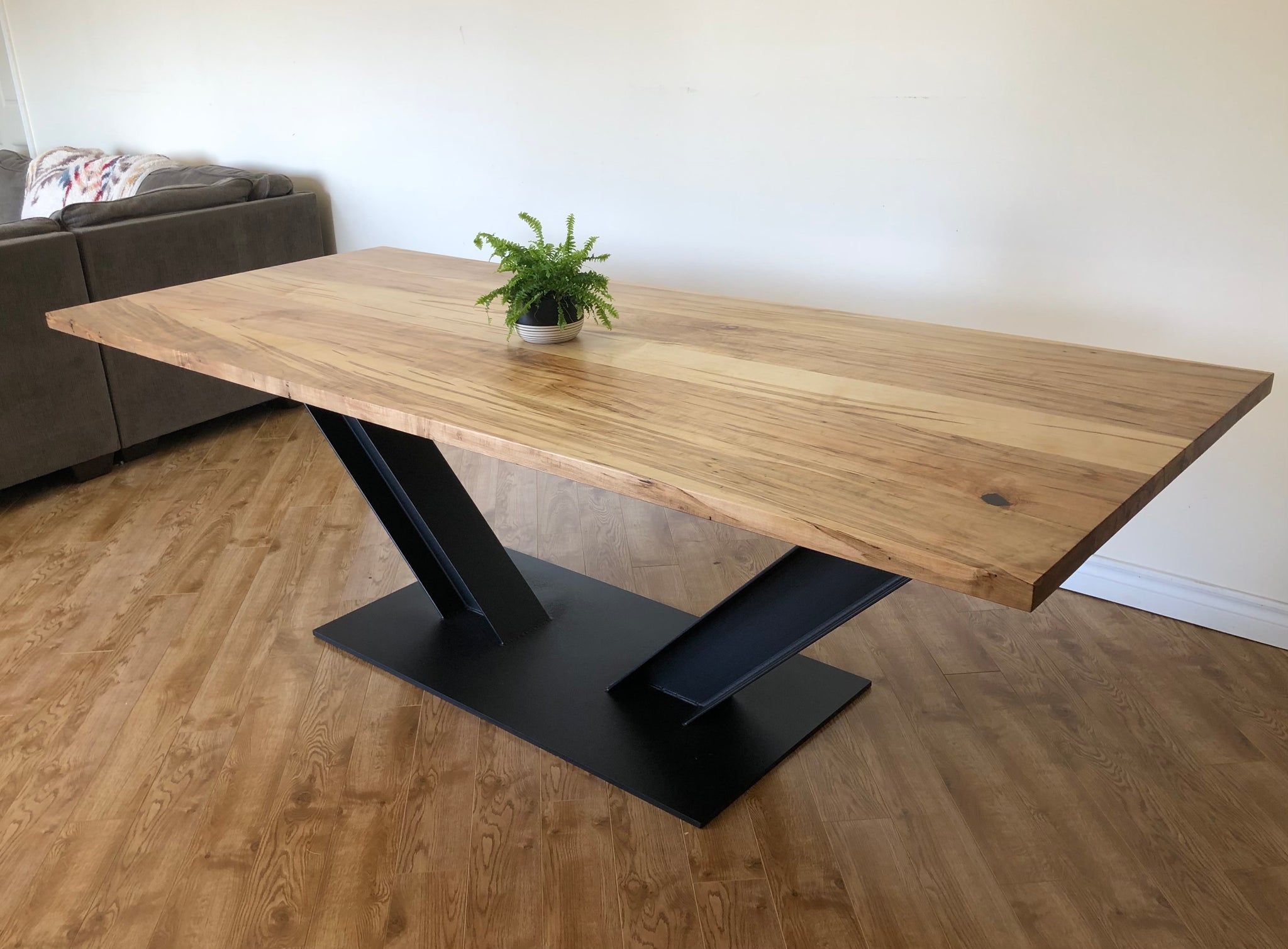 Angled I-Beam Table Base – Black & Smith Ironworks