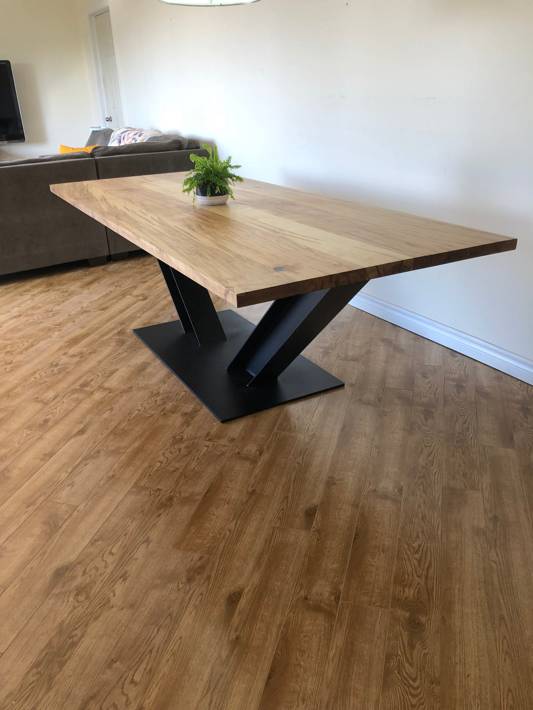 Angled I-Beam Table Base – Black & Smith Ironworks